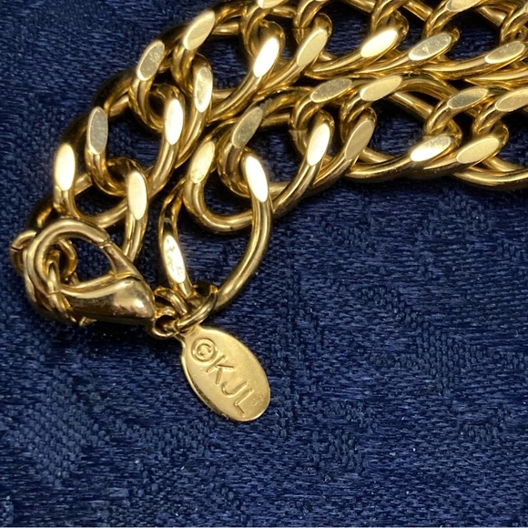 Kenneth Jay Lane | Jewelry | Kjl Gold Plated Double Curb Link 3 Chain Necklace | Poshmark